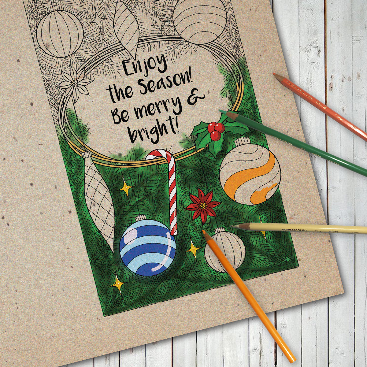 MERRY CHRISTMAS & HOLIDAY GREETING Coloring Cards! - PDF - Digital fil ...