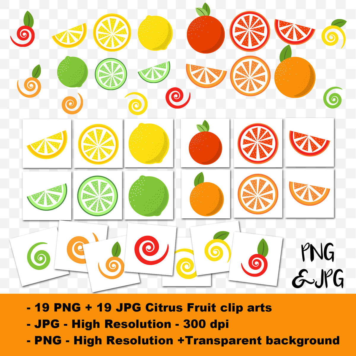 CITRUS FRUITS - CLIP ART- VITAMIN C, orange, grapefruit, lemon, lime ...