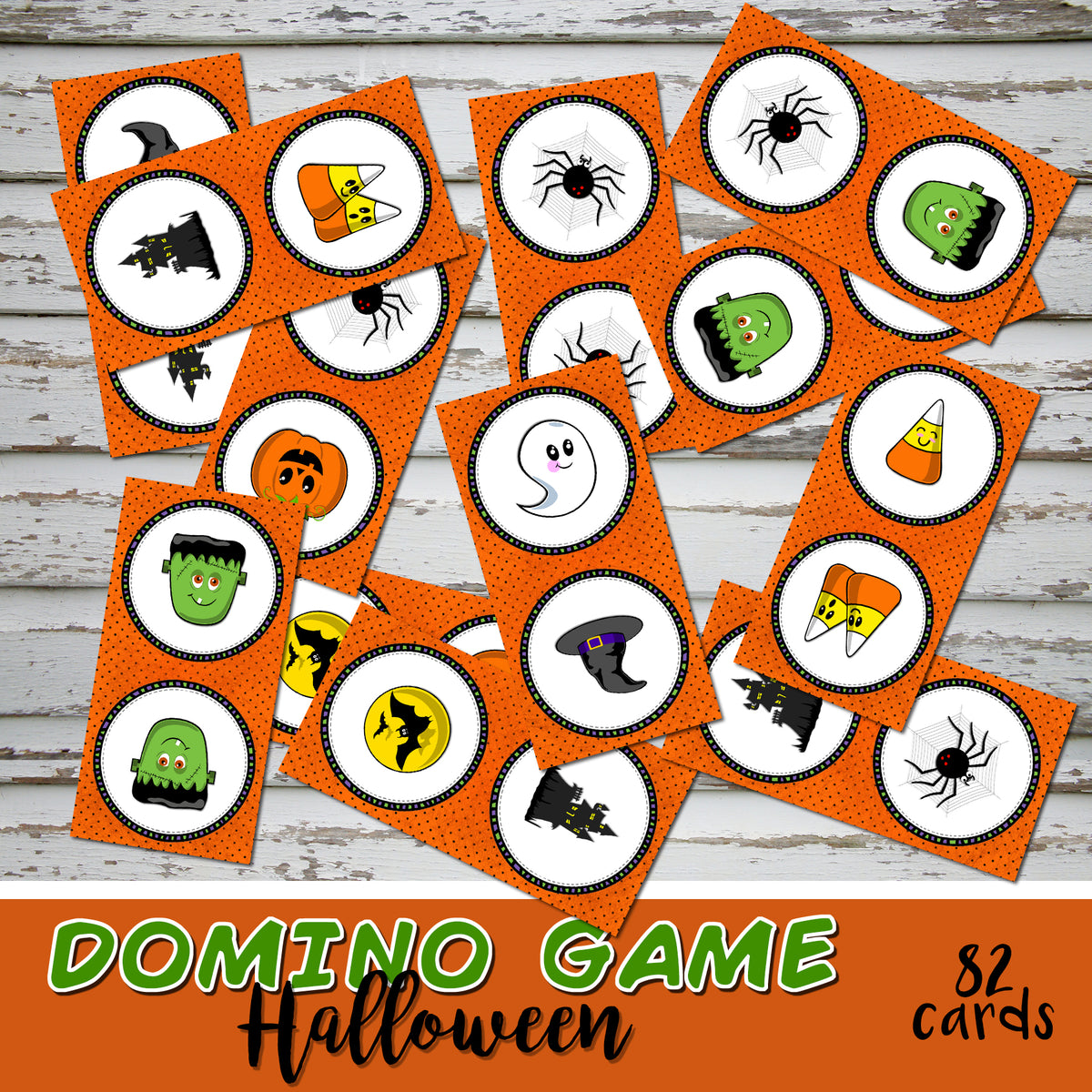 HALLOWEEN - DOMINO CARD GAME – Printed & Shipped- – Printing The Moon
