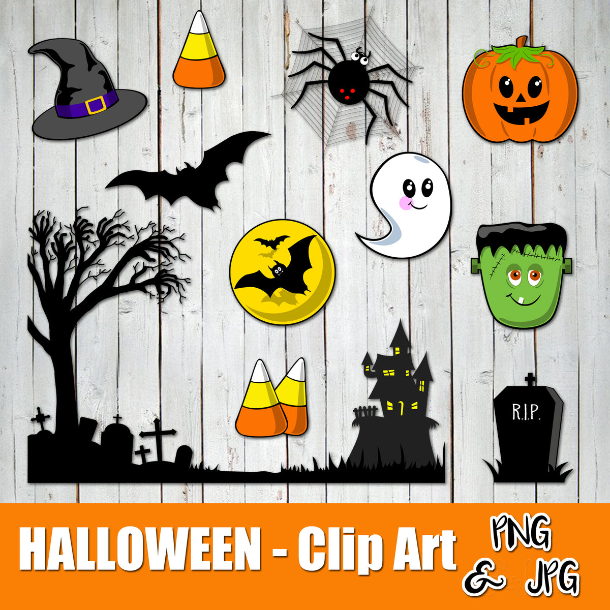 HALLOWEEN FUN - CLIP ART- Halloween characters - PNG and JPG files -In ...
