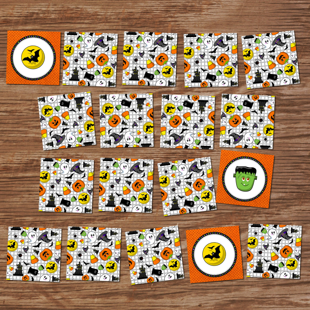 HALLOWEEN - MATCHING/MEMORY GAME – 9 pairs - Printed & Shipped ...