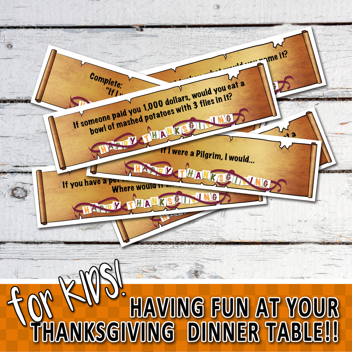 THANKSGIVING CARD GAME For Kids! Dinner game for children – Digital fi ...