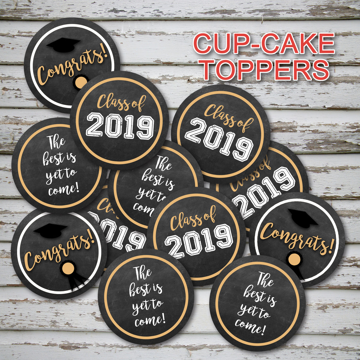 2023 GRADUATION CUPCAKES TOPPERS - Party item - Digital file - Instant ...