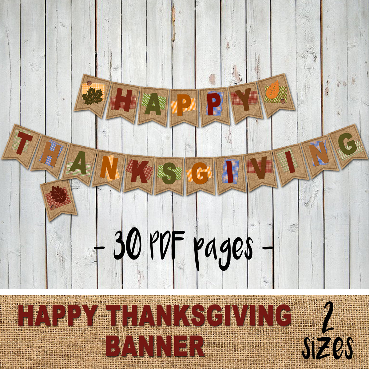 HAPPY THANKSGIVING BANNER – Digital file -Instant Download- – Printing ...