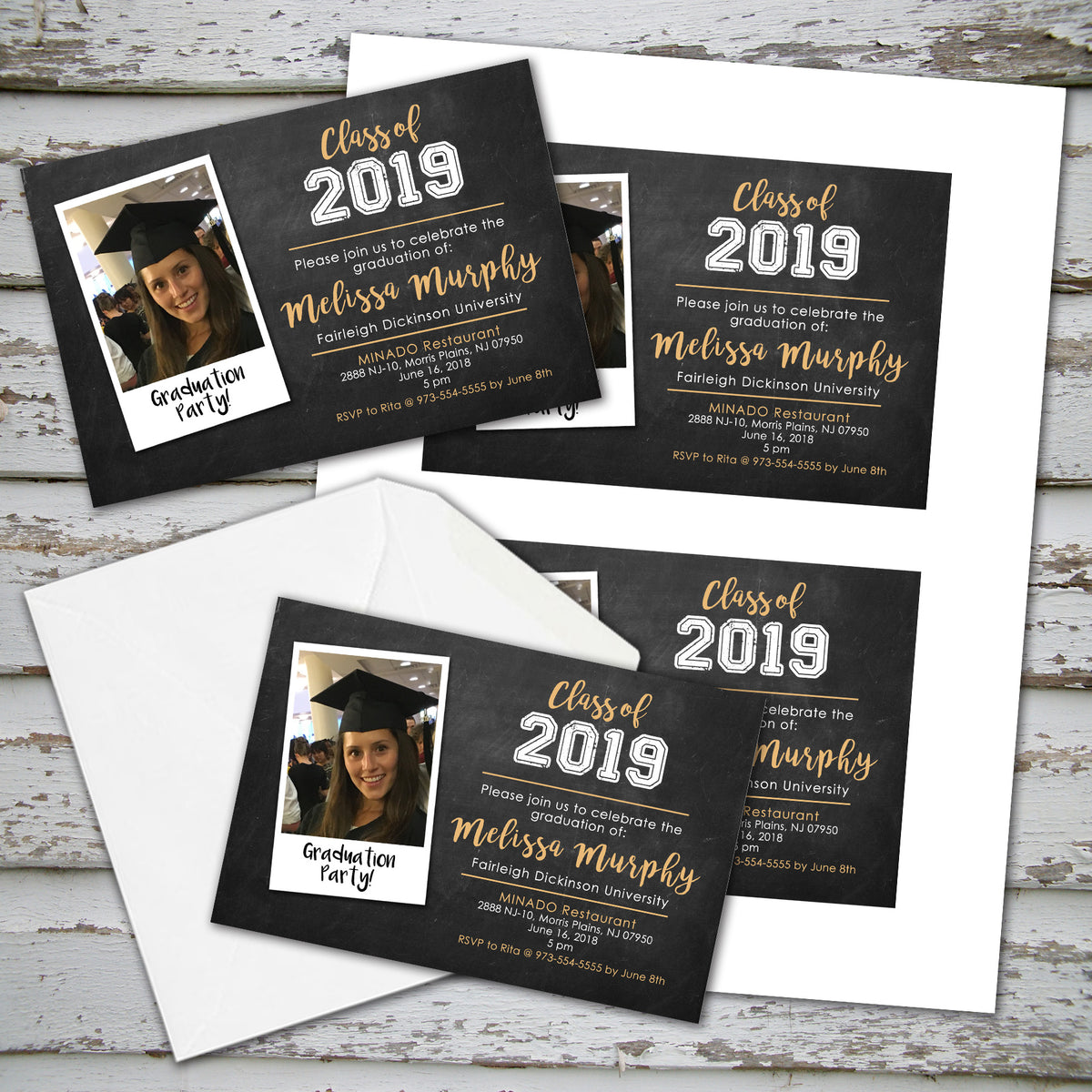 GRADUATION INVITATION CARD - Announcement - Digital file - Print it Yo ...