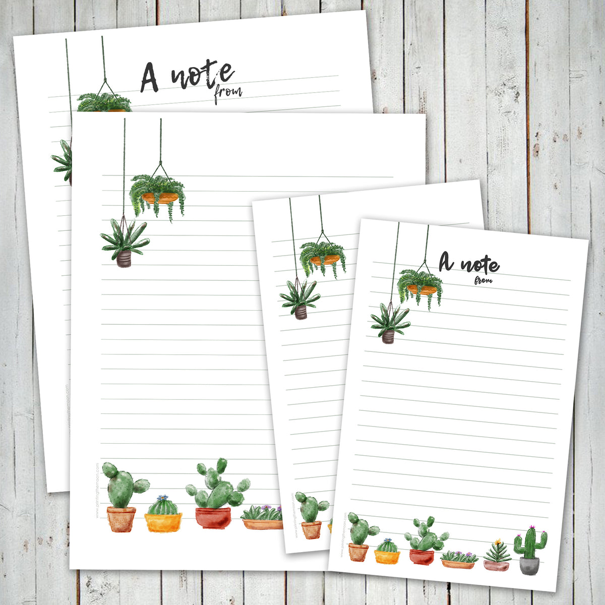 PRINTABLE LETTER WRITING SHEETS - Cactus & Succulents - Personal lette ...