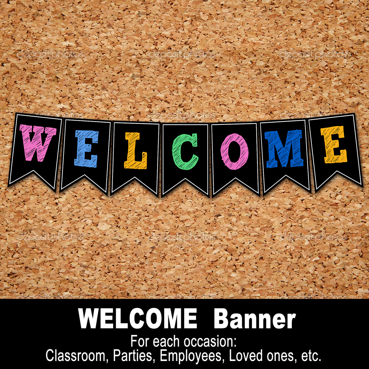 WELCOME BANNER – Digital file, Chalk - Instant Download- – Printing The ...