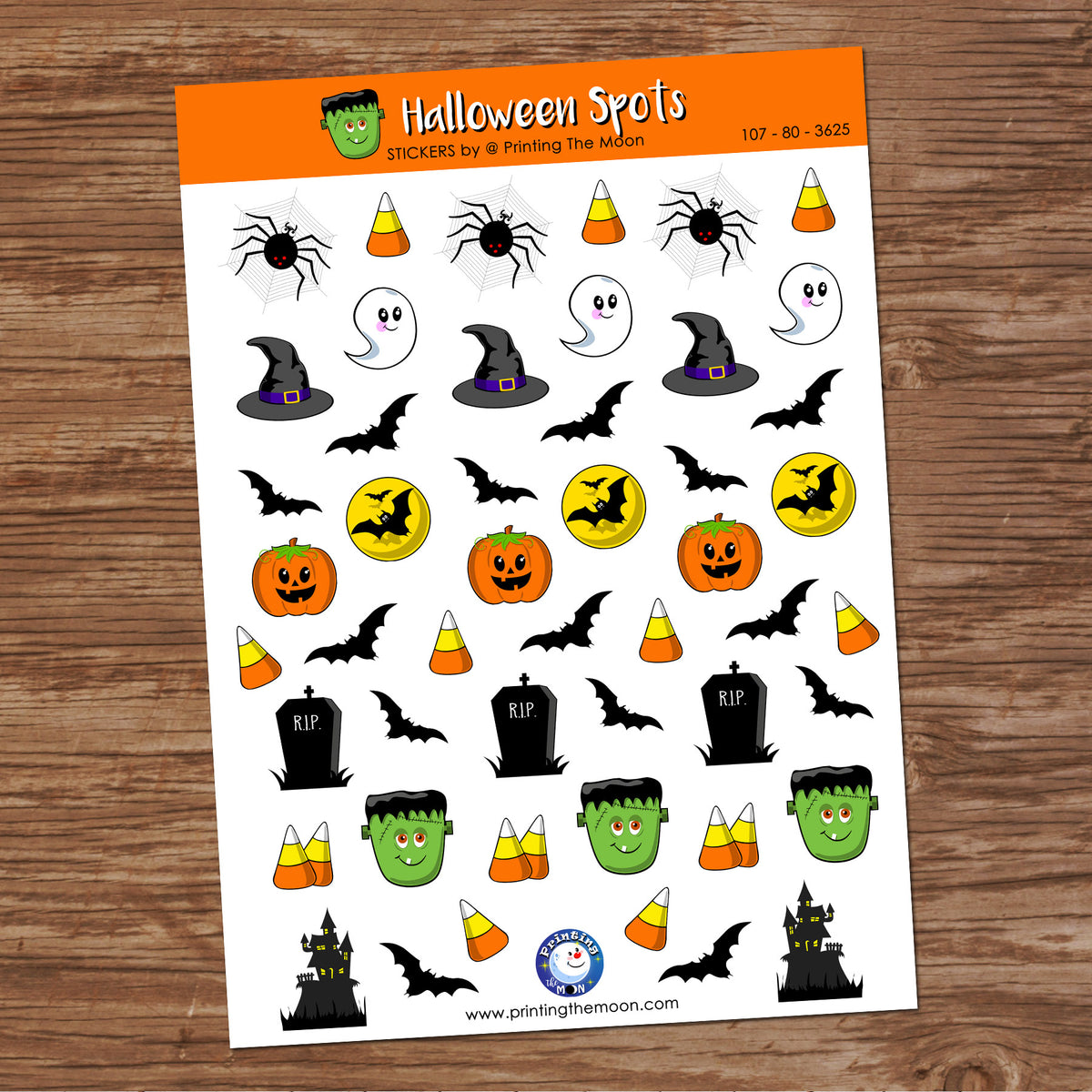 HALLOWEEN FUN SPOTS STICKER SHEET - Scrapbook and Planner Sticker Set ...
