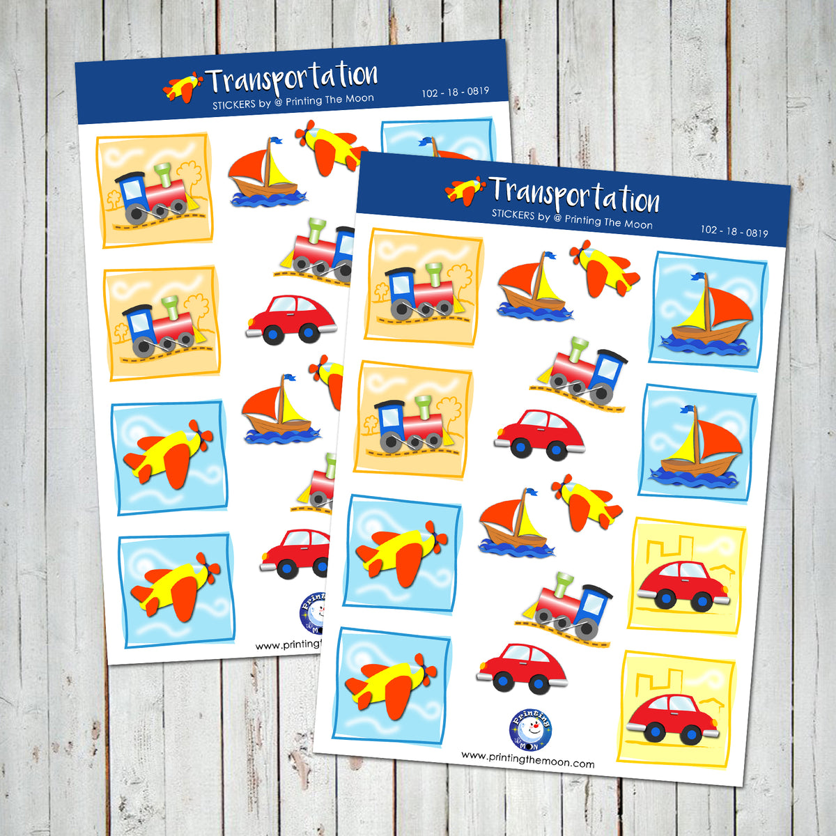TRANSPORTATION STICKER SHEET - Scrapbook and Planner Sticker Set - Sti ...
