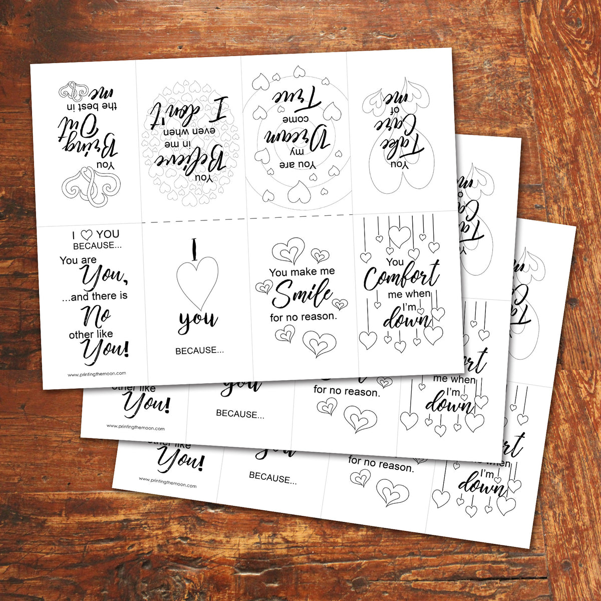 VALENTINE'S DAY Mini Coloring Book - Color In - PDF file - Instant Dow ...