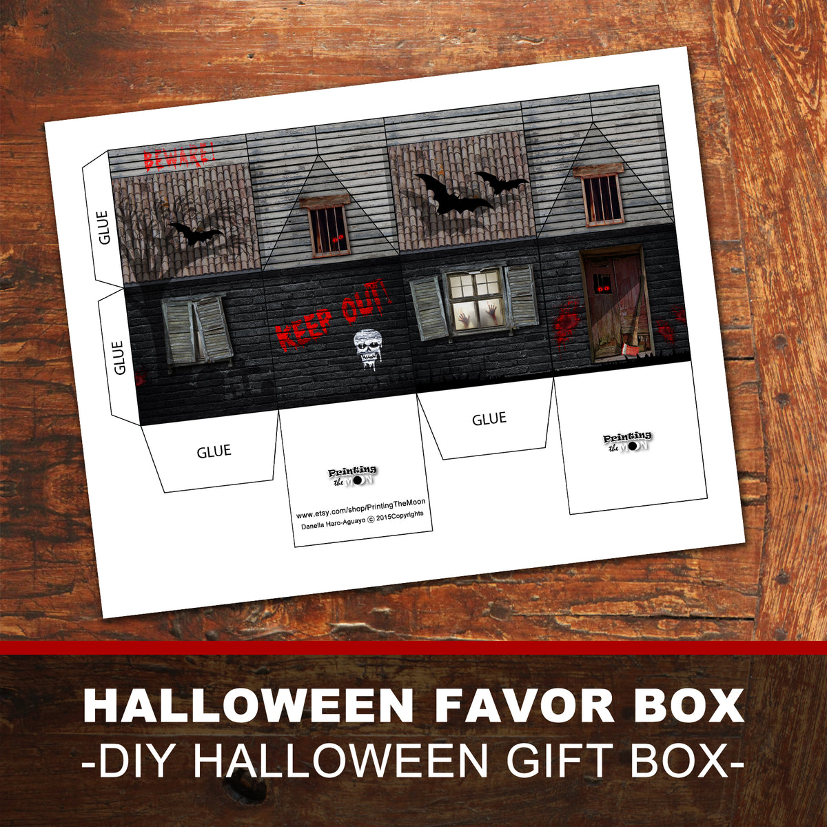 HORROR HOUSE GIFT or FAVOR BOX - DIY HALLOWEEN BOX! - Instant Download ...