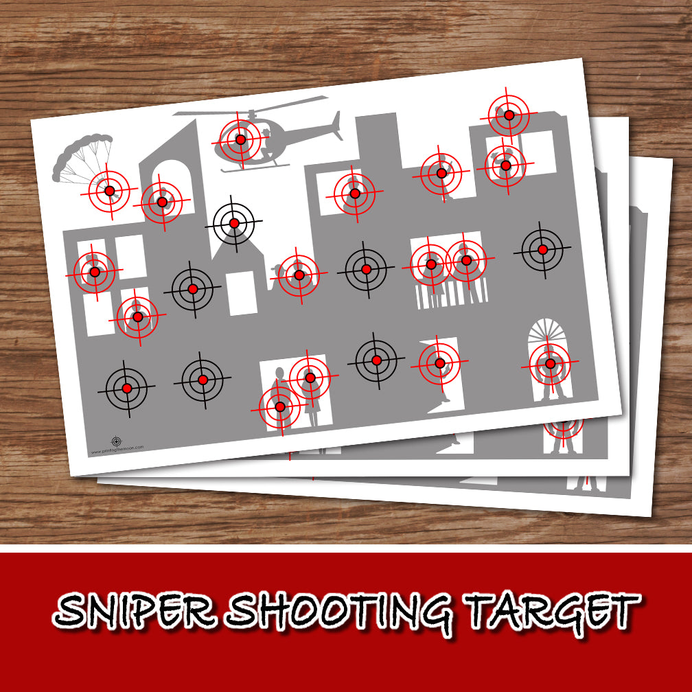 SHOOTING SNIPER TARGET- Multiple Bullseye – Shooting Target, Digital f ...